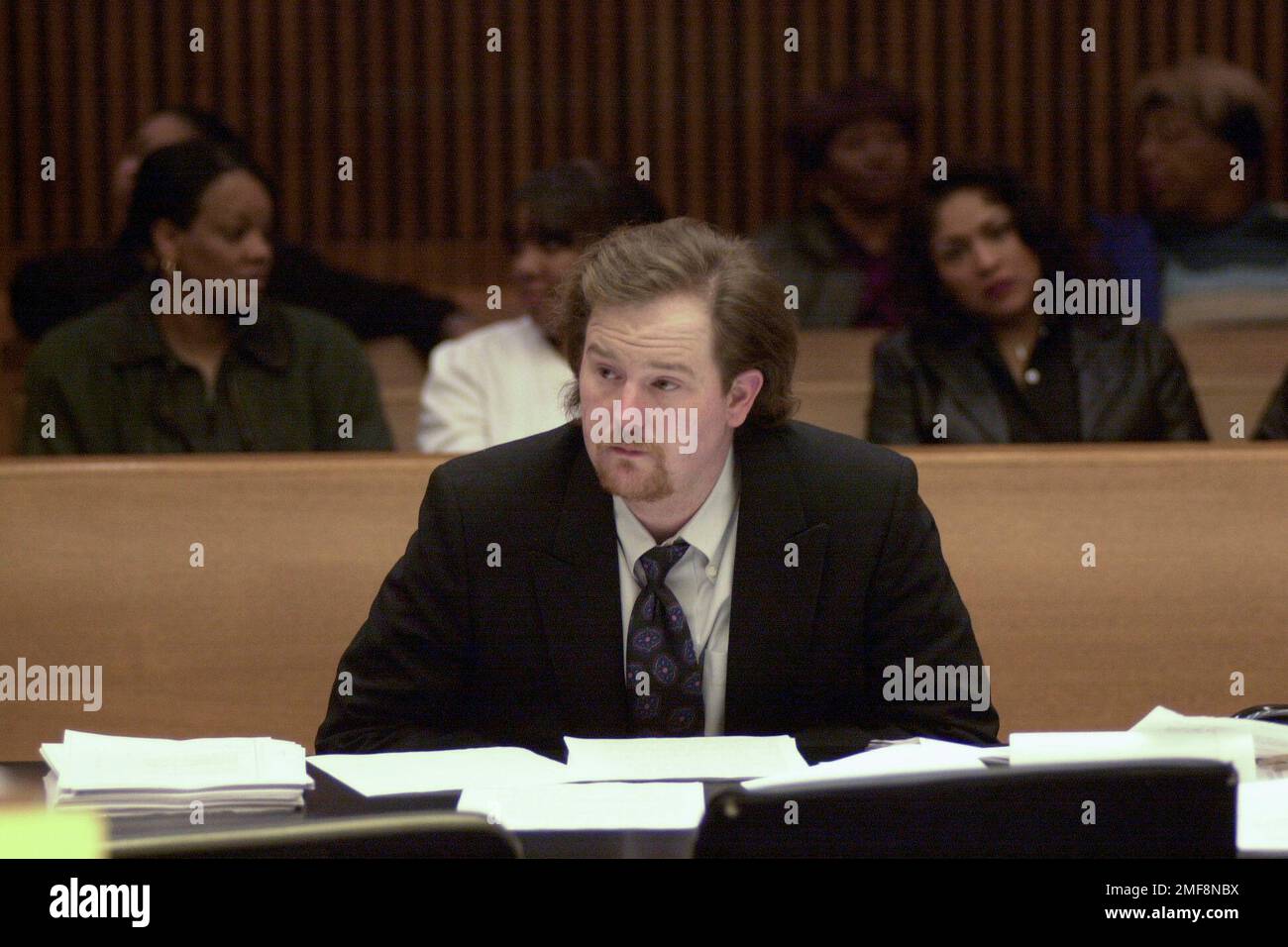 Accused serial killer John Eric Armstrong sits in court during his trial in Detroit, in March ...