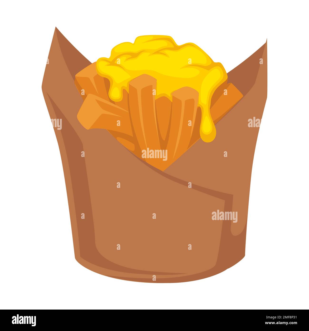 French fries in package potato sticks with cheese Stock Vector Image ...