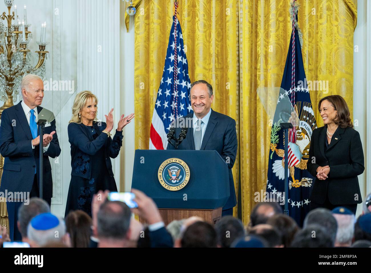 Reportage: Second Gentleman Douglas Emhoff delivers remarks at an event ...