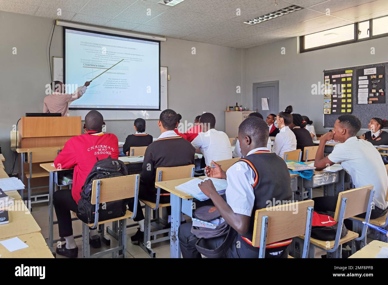 Windhoek, Namibia. 24th Jan, 2023. Learners attend class at Chairman ...