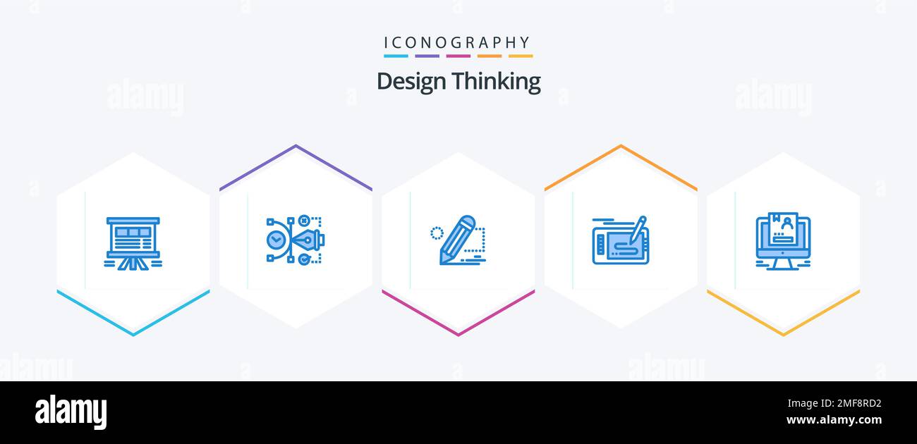 Design Thinking 25 Blue icon pack including pencil. design. digital ...