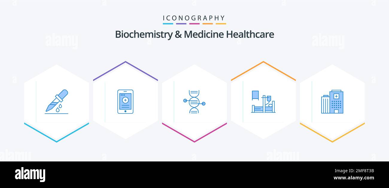 Biochemistry And Medicine Healthcare 25 Blue icon pack including ...