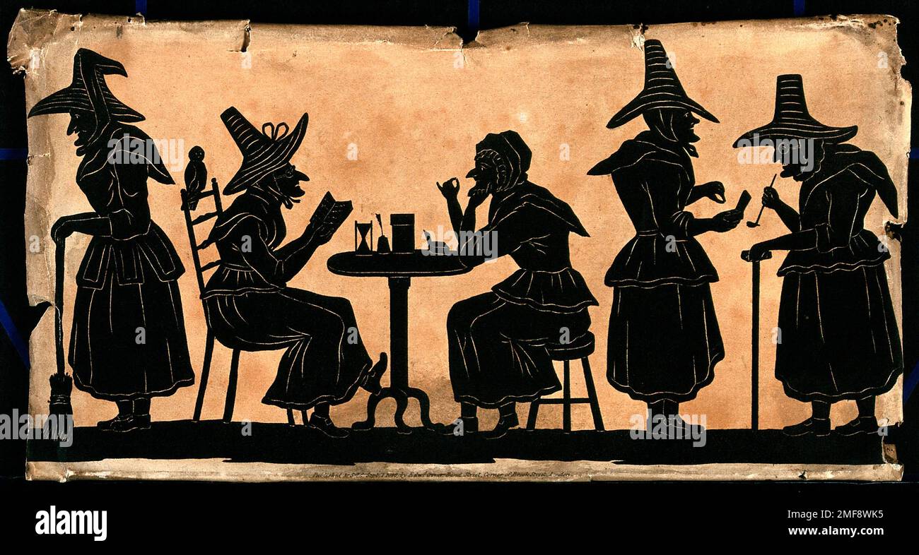 Witches, 19th century illustration Stock Photo - Alamy