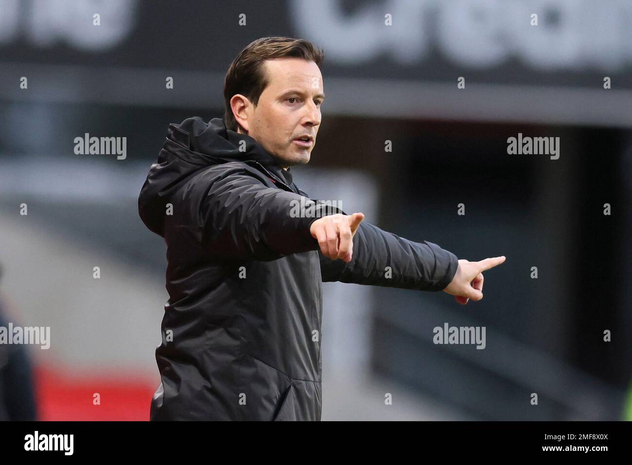 Rennes' head coach Julien Stephan signals during a French League One ...