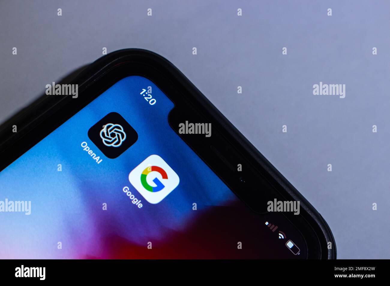 Vancouver, CANADA - Jan 23 2023 : Icons of OpenAI and Google seen in an ...