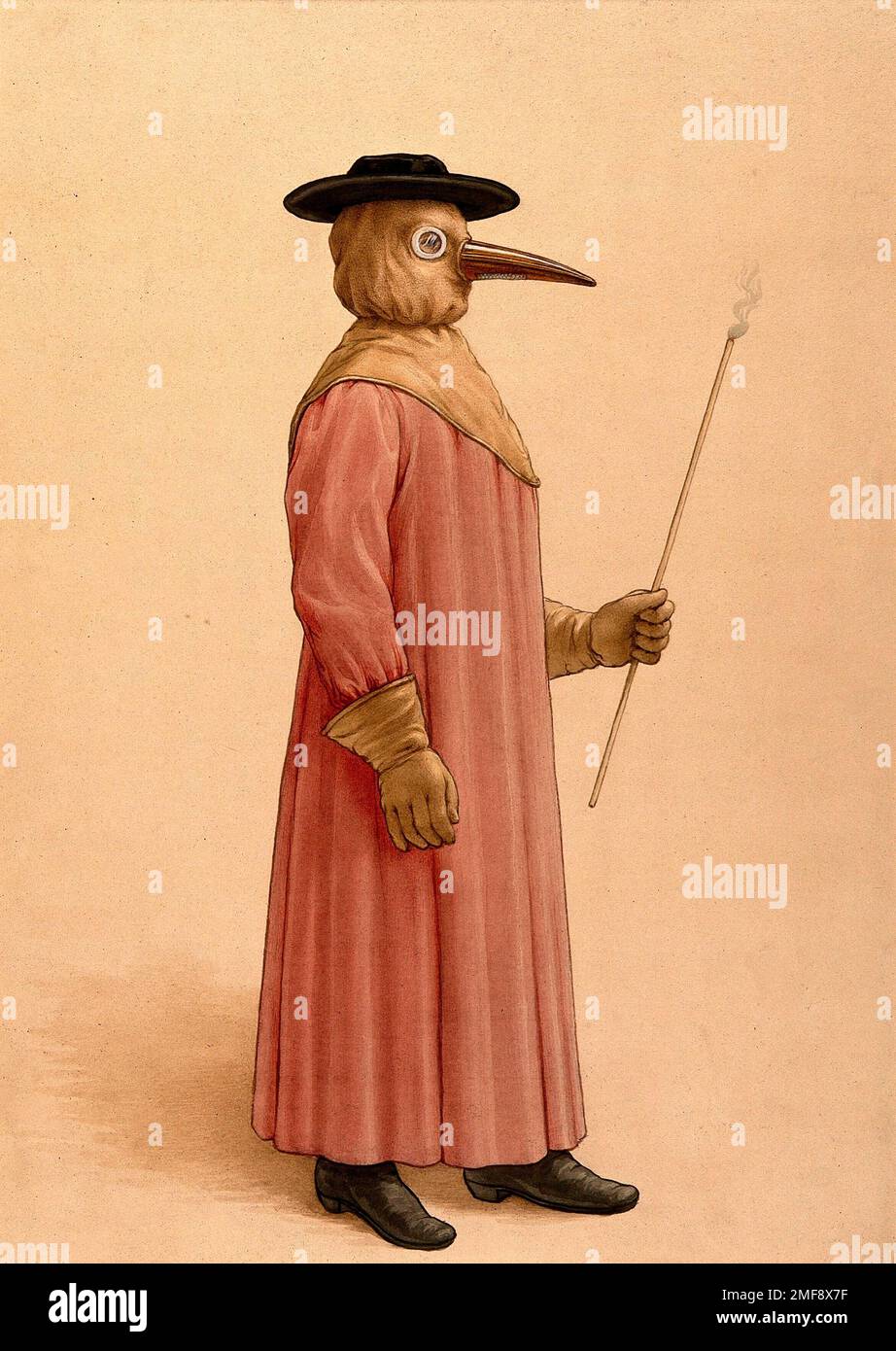 17th century plague doctor, illustration Stock Photo - Alamy