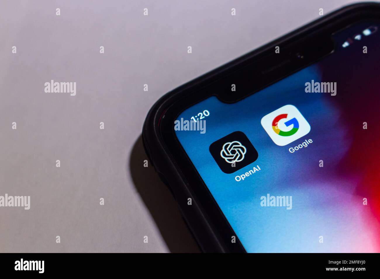 Vancouver, CANADA - Jan 23 2023 : Icons of OpenAI and Google seen in an ...