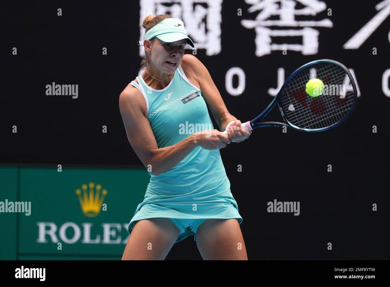 Melbourne, Australia. 25th Jan, 2023. Magda Linette of Poland in action ...