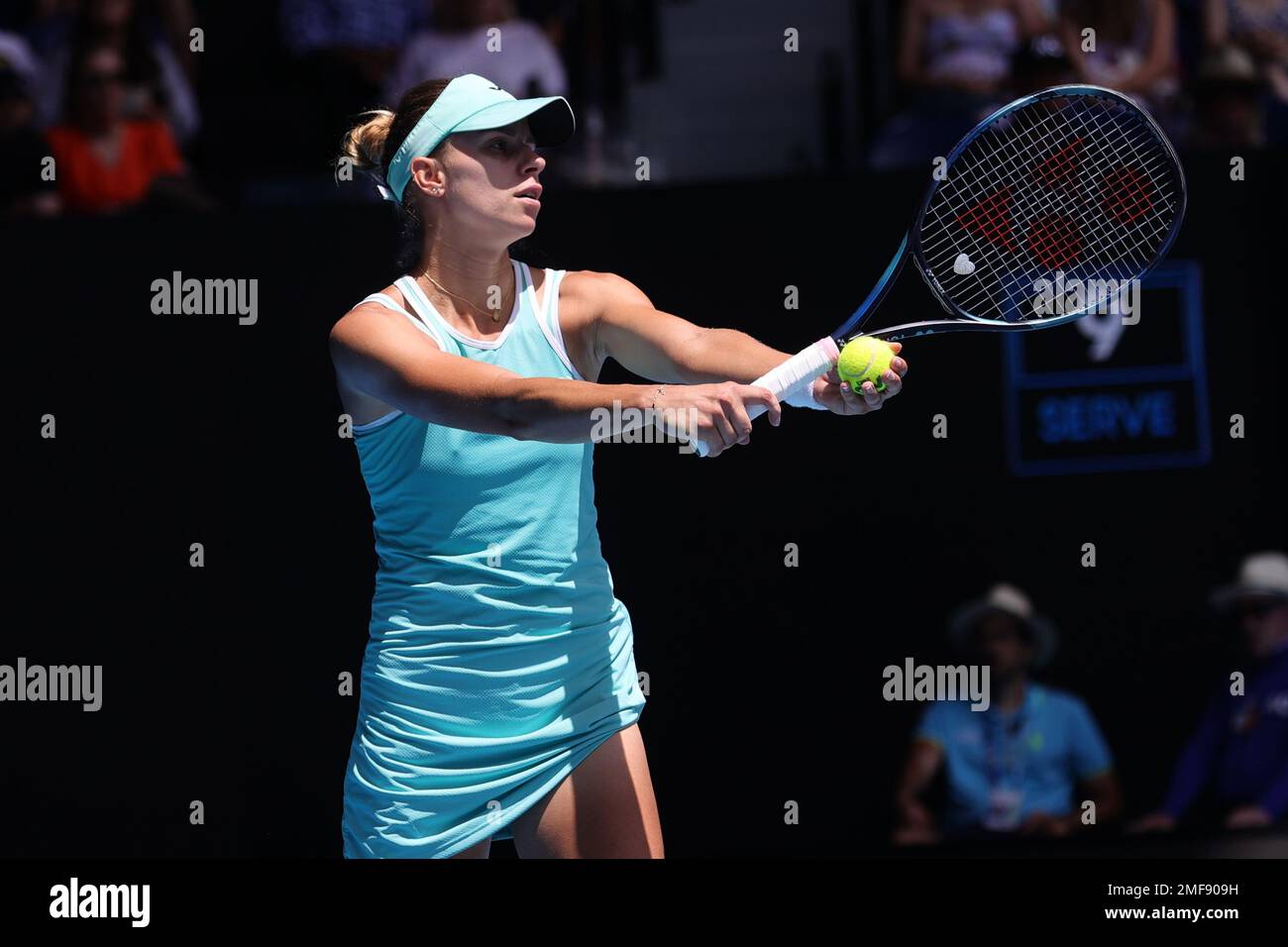 Melbourne, Australia. 25th Jan, 2023. Magda Linette of Poland in action ...
