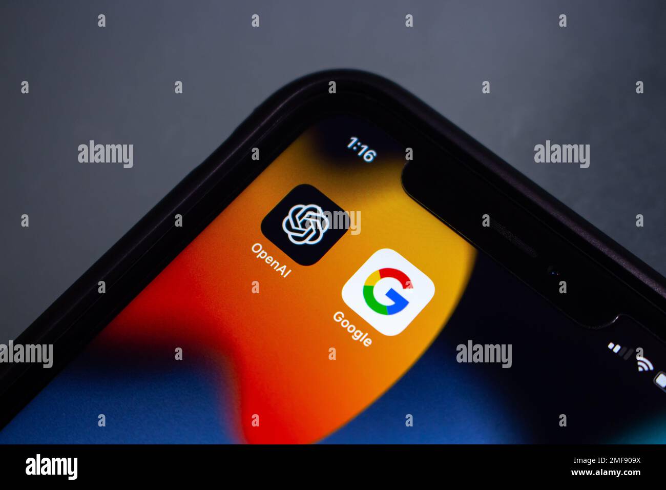Vancouver, CANADA - Jan 23 2023 : Icons of OpenAI and Google seen in an ...