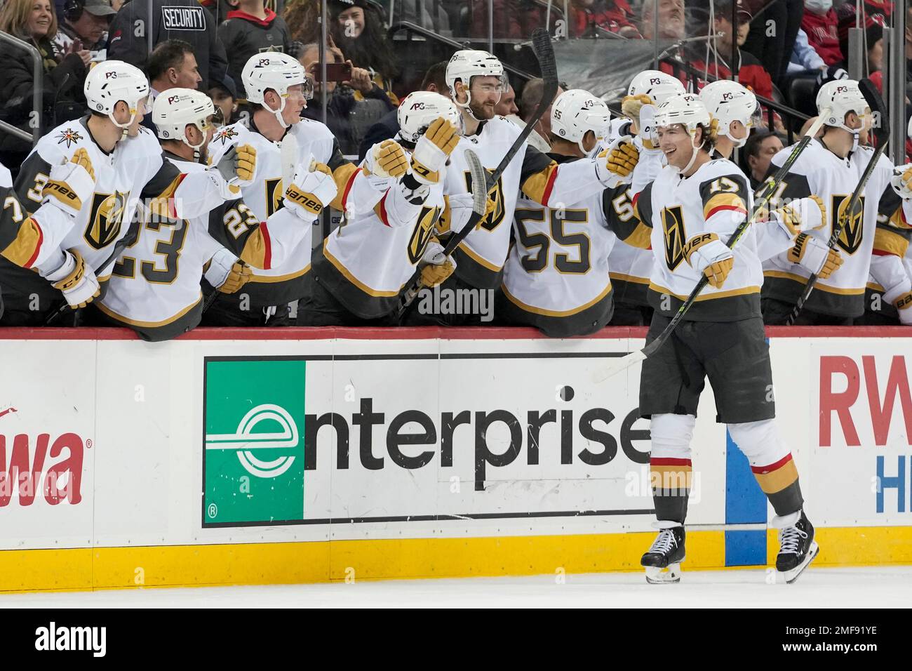 Vegas Golden Knights defenseman Ben Hutton (17) celebrates after ...