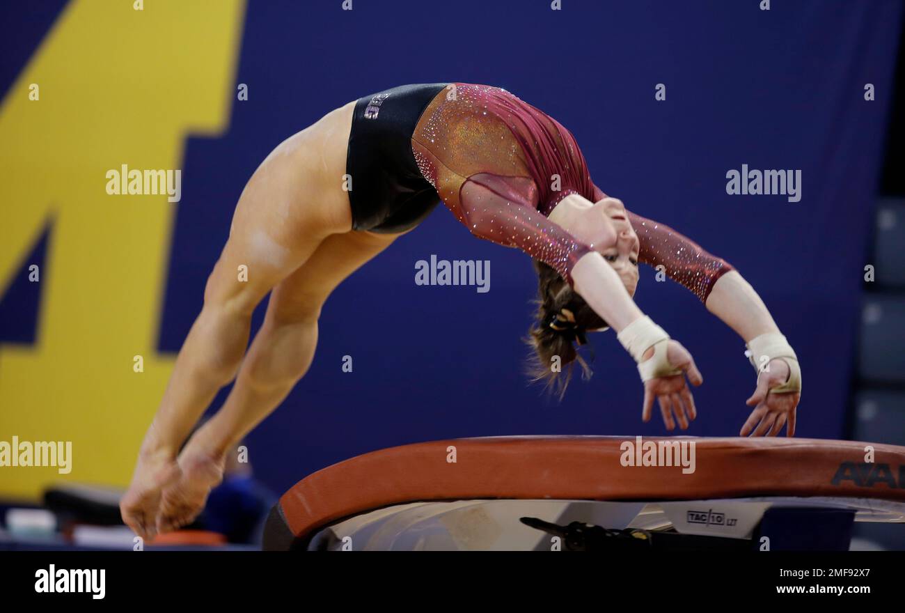 Minnesota's Lexy Ramler competes in the vault during an NCAA gymnastics ...