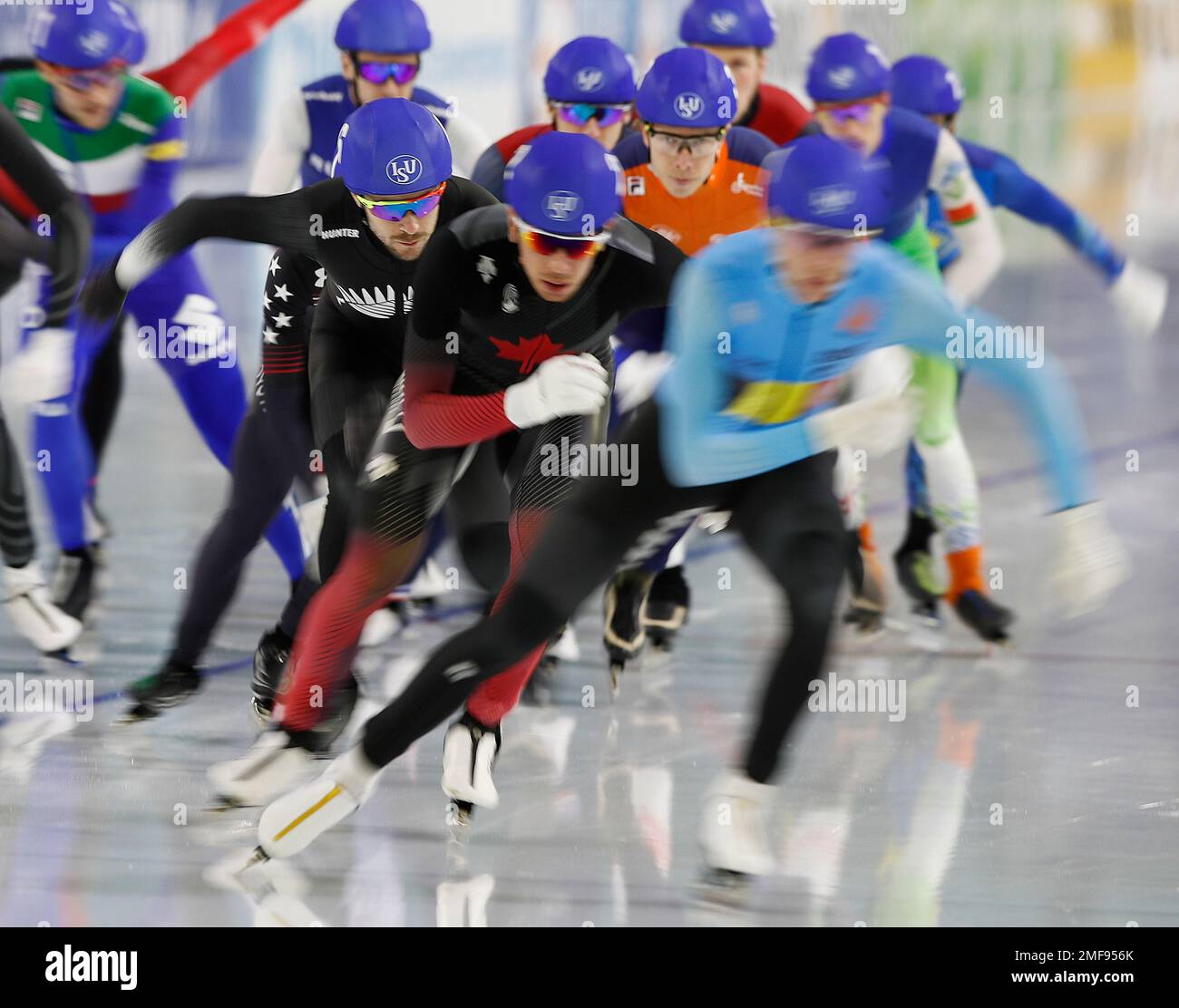 New Zealand's Peter Michael, center left, competes during the semifinal ...