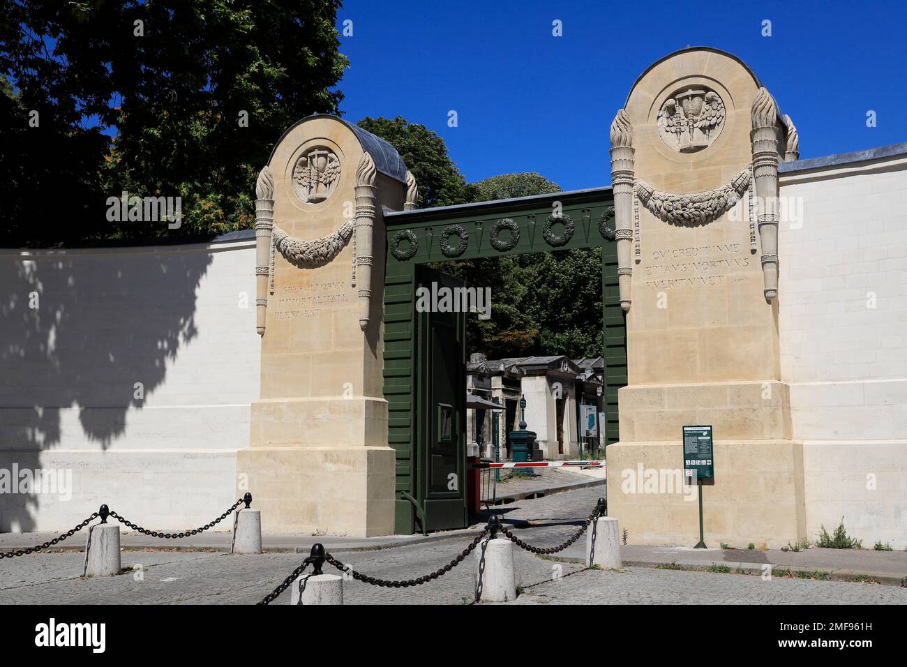The main gate entrance of Père Lachaise Cemetery.Paris.France Stock ...