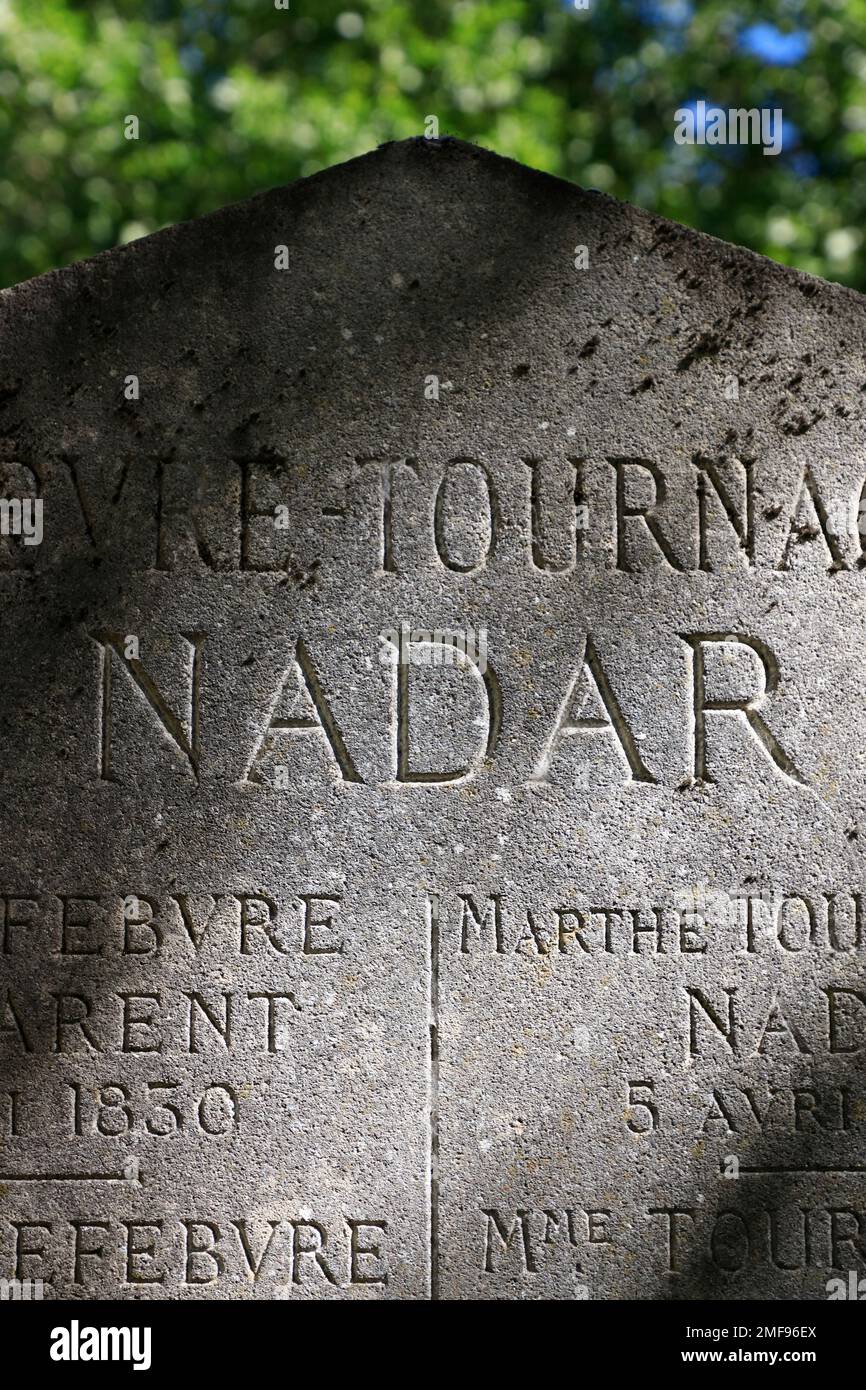 The tombstone of famous French Photographer Nadar in Père Lachaise ...