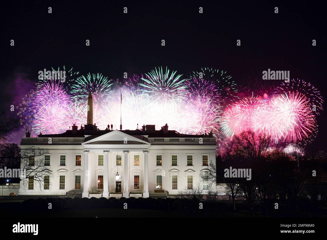 Fireworks are displayed over the White House as part of Inauguration ...