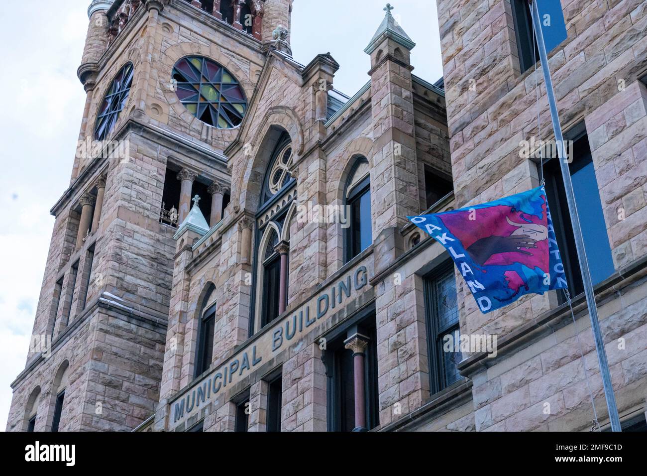 The Oakland-Scranton "Unity" flag flies outside Scranton City Hall ...