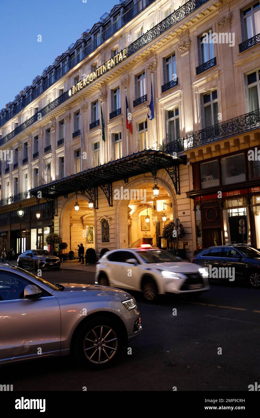 The night view of historic Le Grand Hotel a InterContinental Hotel in ...