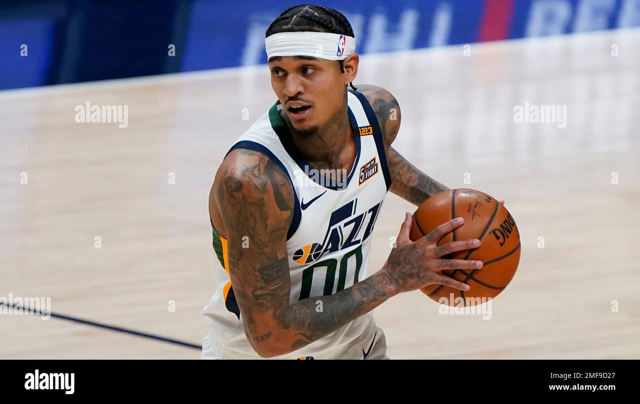 Utah Jazz guard Jordan Clarkson (00) in the first half of an NBA ...