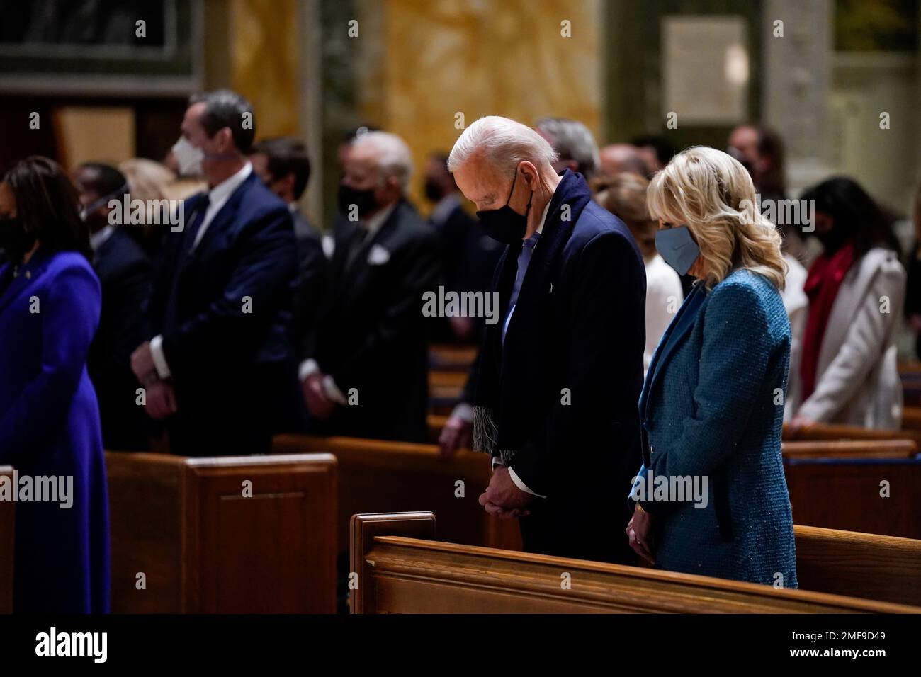 President-elect Joe Biden and his wife Jill Biden attend Mass at the ...