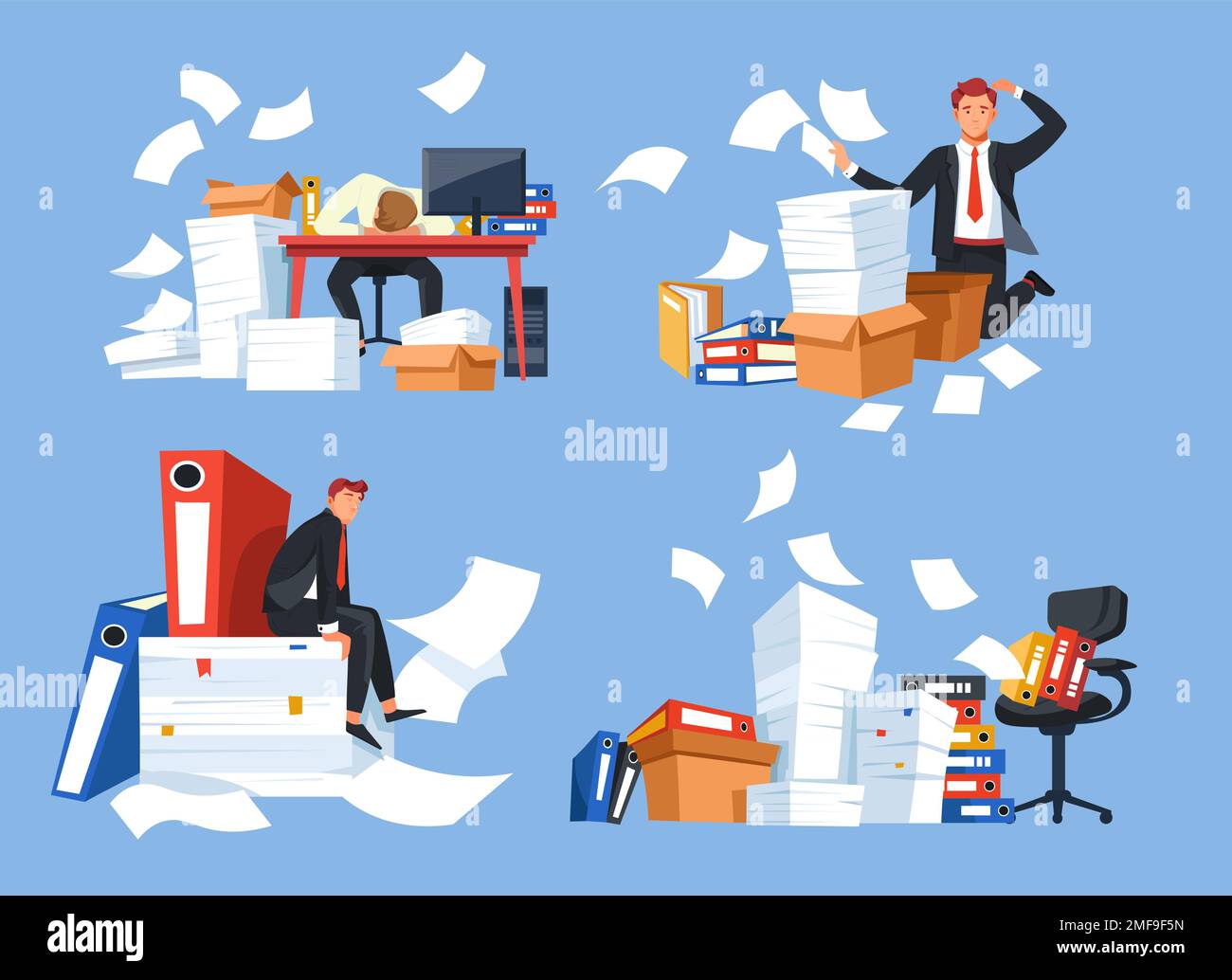 Paperwork business office documents and paper blanks businessman Stock ...