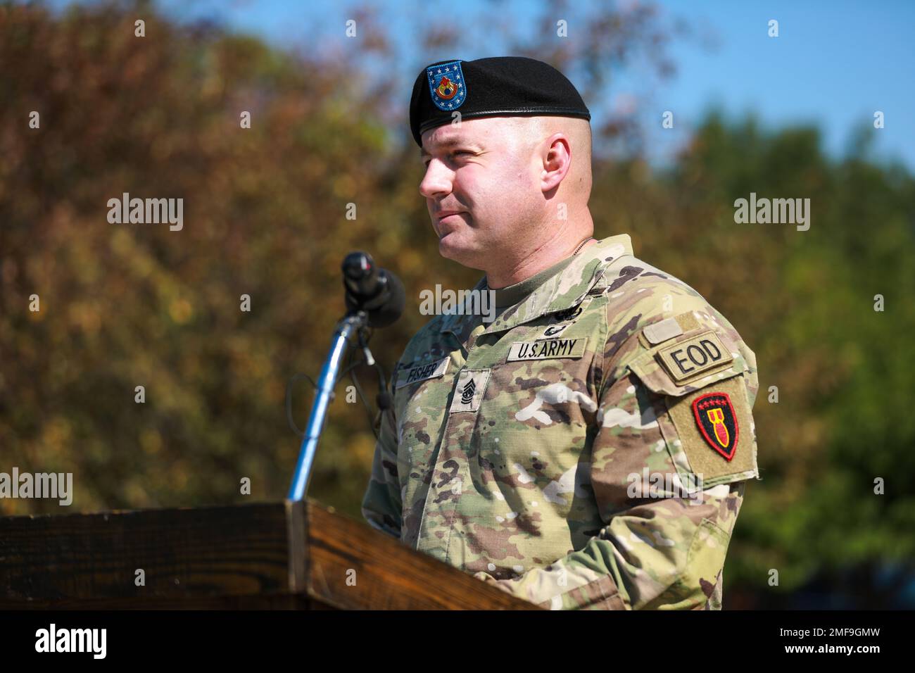 U.S. Army Command Sgt. Maj Brett A. Fisher, outgoing senior enlisted ...