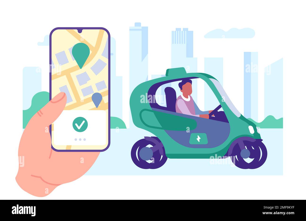 Man driving car mobile phone Stock Vector Images - Alamy