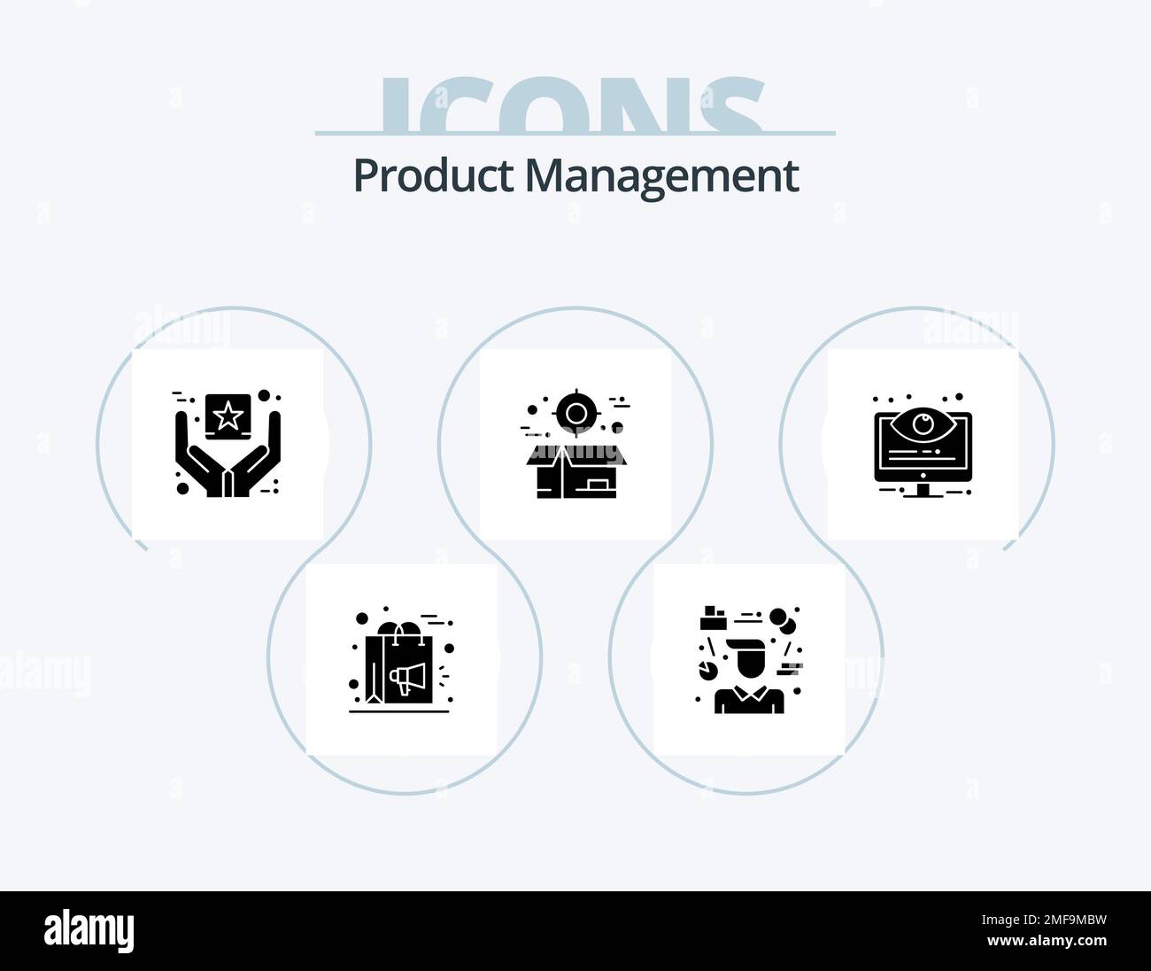 Product Management Glyph Icon Pack 5 Icon Design. delivery. boxes. consultant. box. premium ...