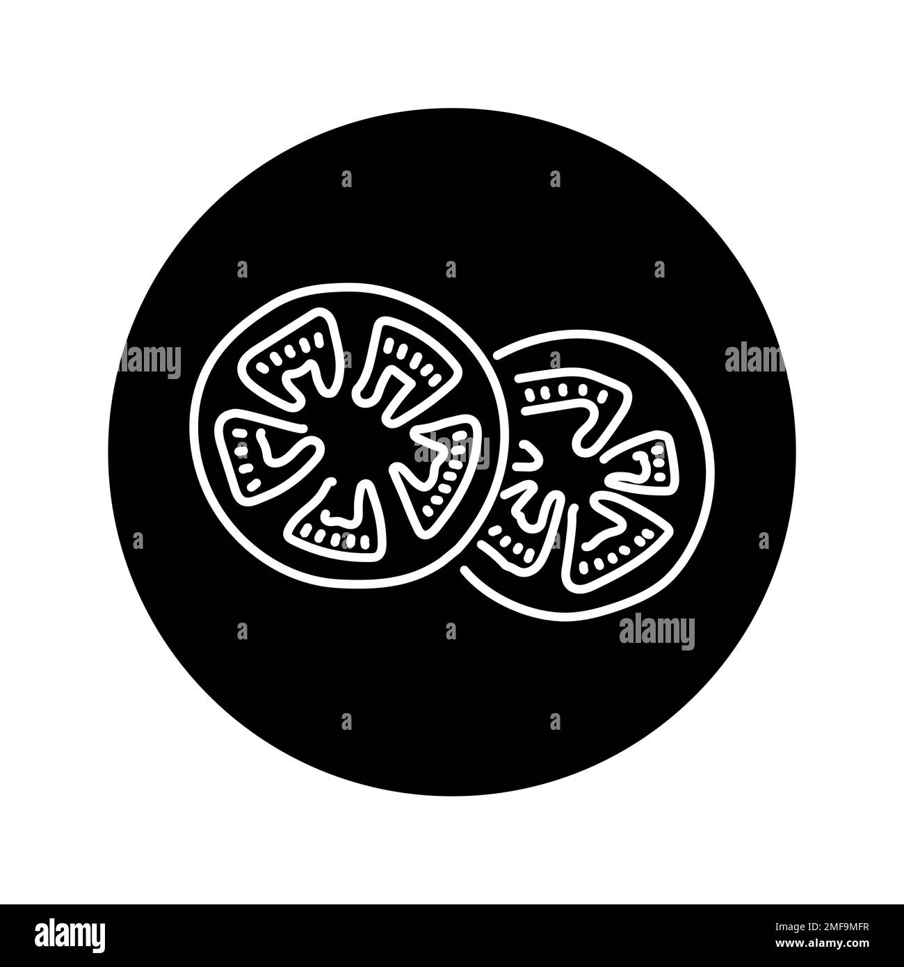 Chopped tomato color line icon. Natural vegetable. Pictogram for web ...