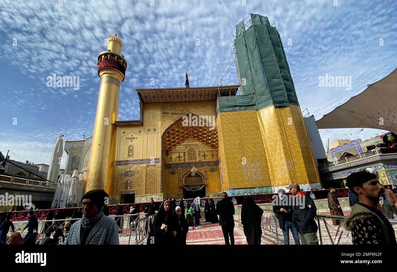 Shiite Muslim worshippers visit the holy shrine of Imam Ali, the son-in ...