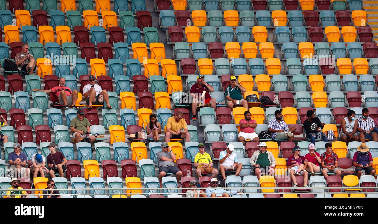 Spectators watch play on day four of the fourth cricket test between ...