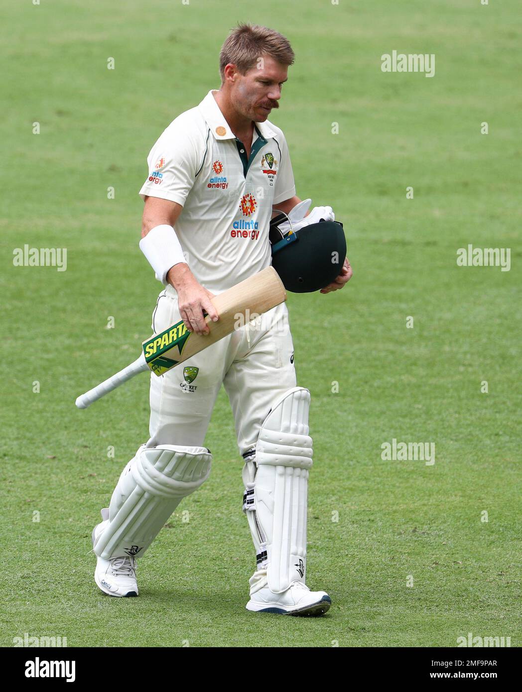 Australia's David Warner walks from the field after he was dismissed ...