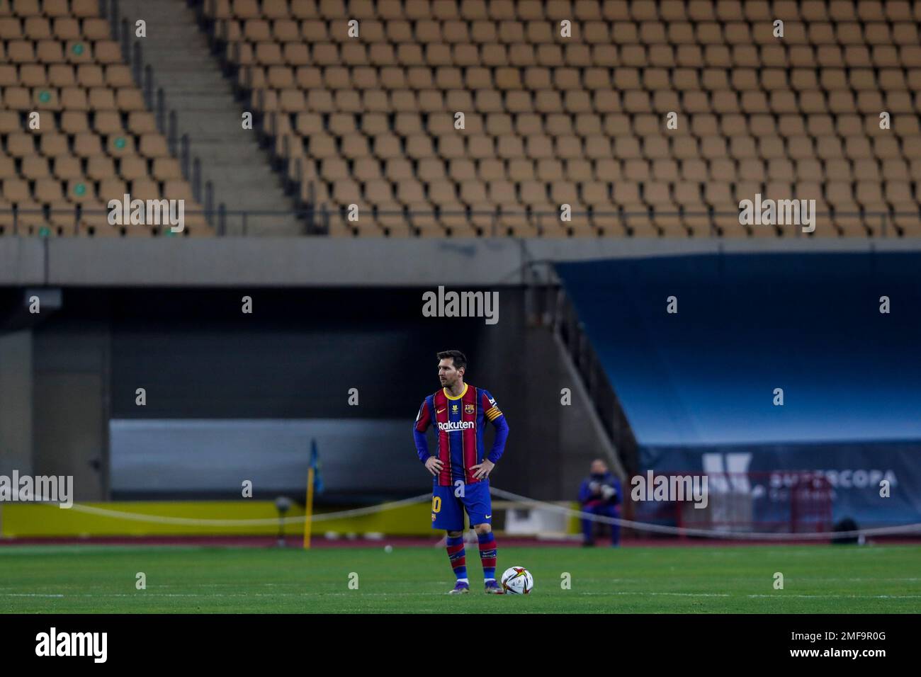 Barcelona's Lionel Messi during the Spanish Supercopa final soccer ...