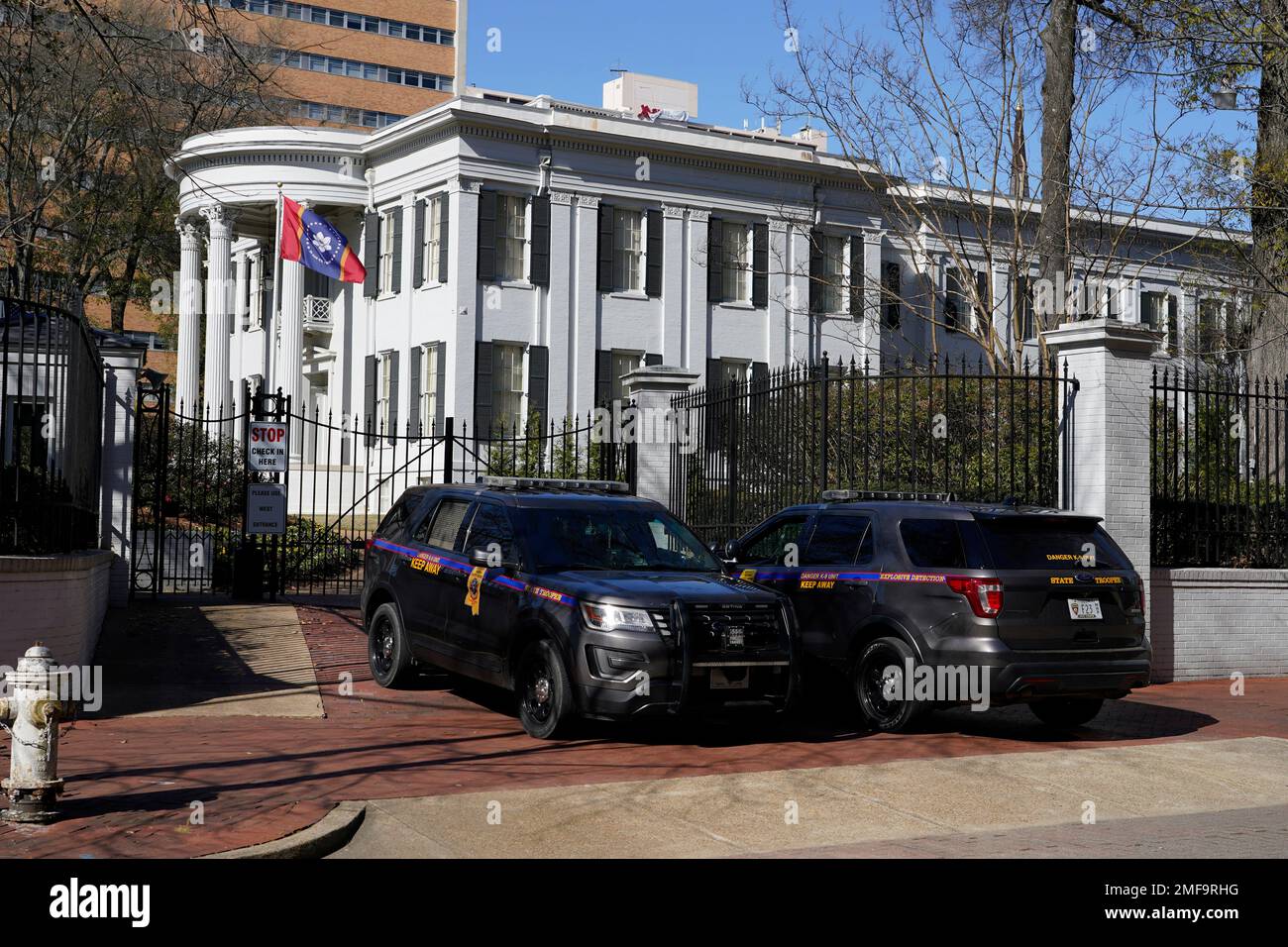 Members of the Mississippi Highway Patrol provide increased security at ...