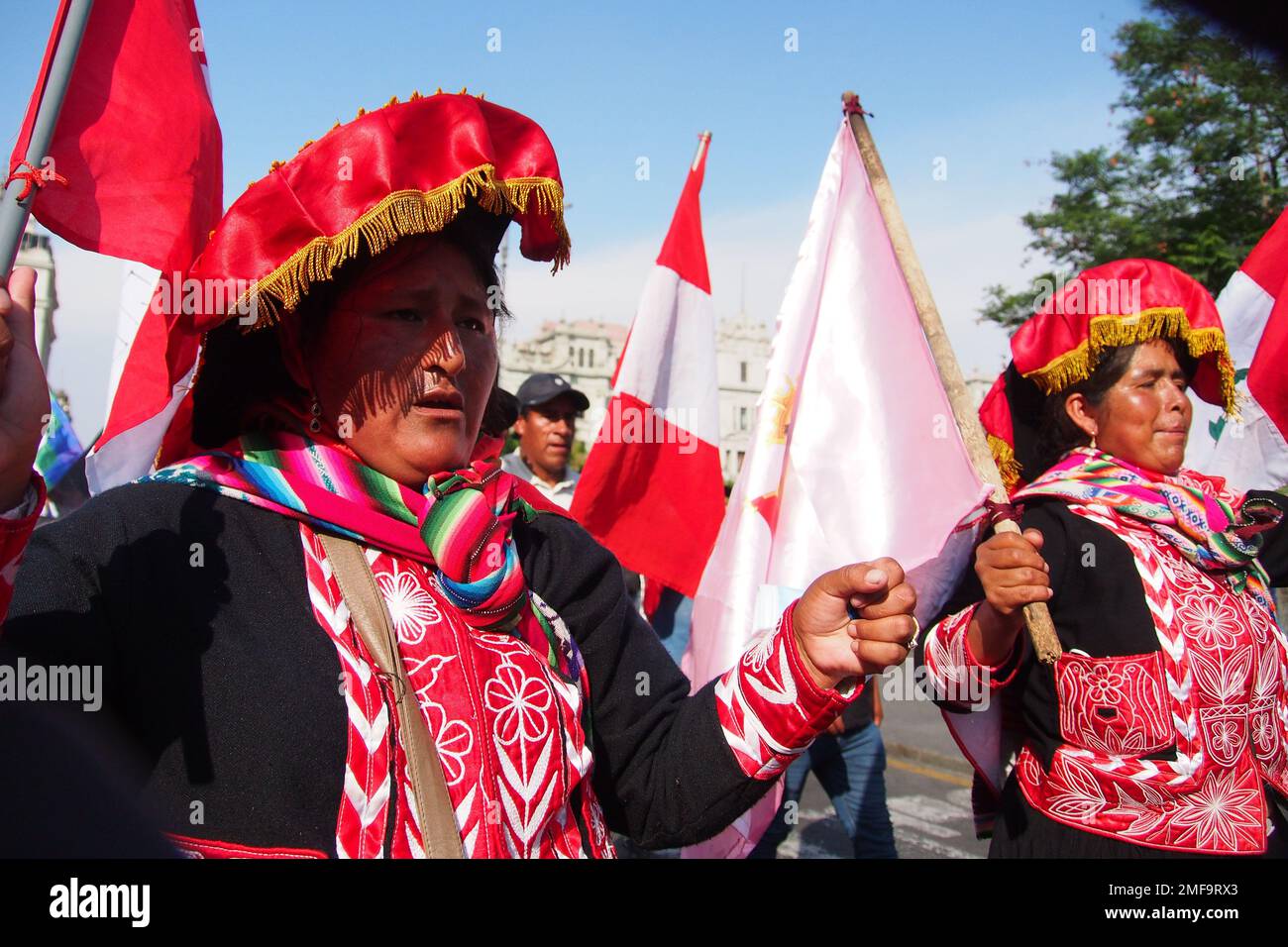 Lima, Peru. 24th Jan, 2023. Indigenous women participating in the ...