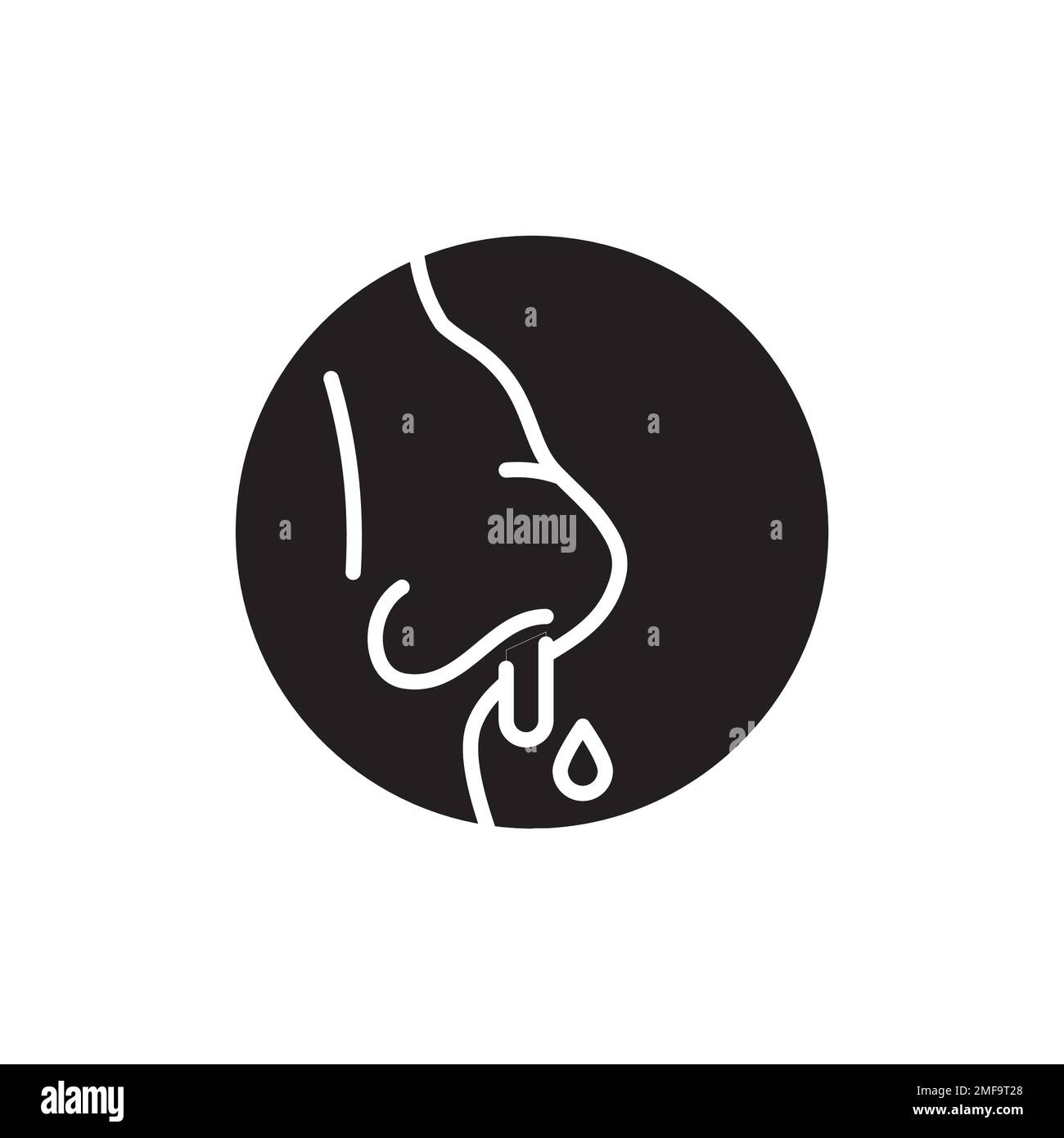 Broken nose color line icon. Pictogram for web page, mobile app, promo ...