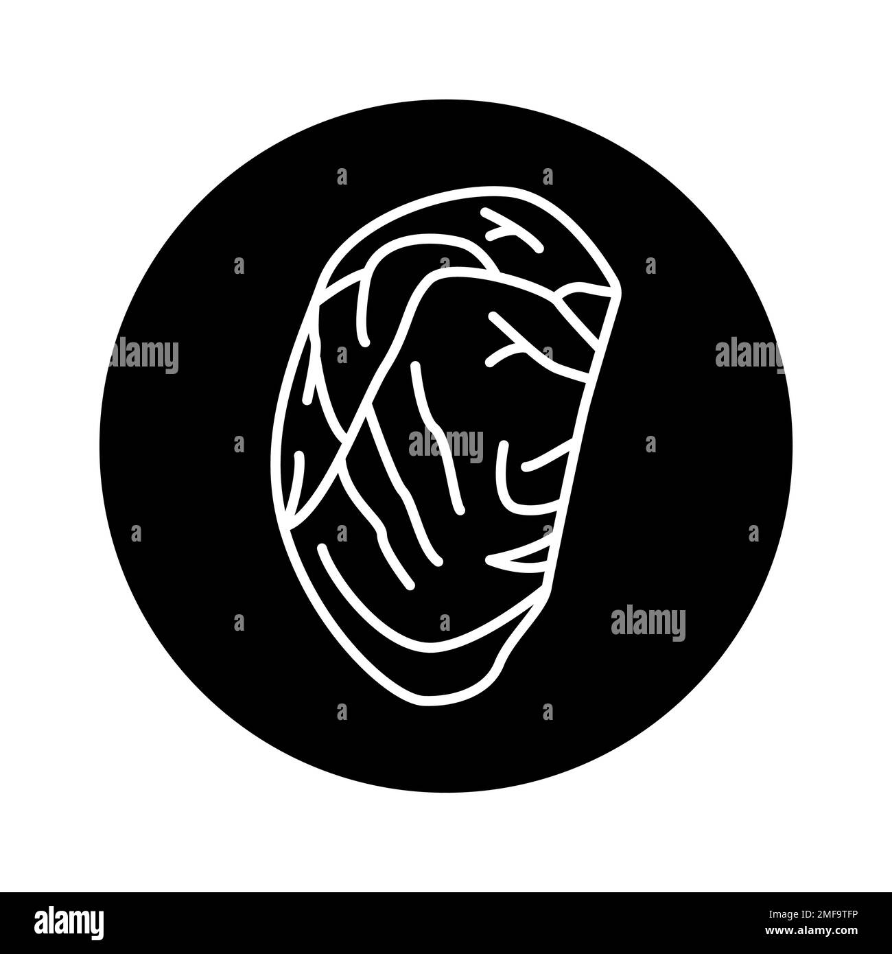 Ribeye beef steak color line icon. Cutting meat. Pictogram for web page ...