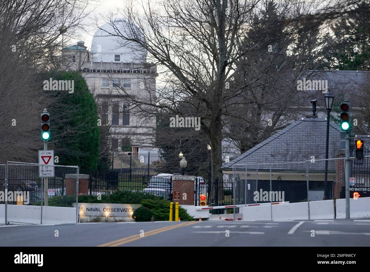 A view of the security around the Vice President's residence at the ...