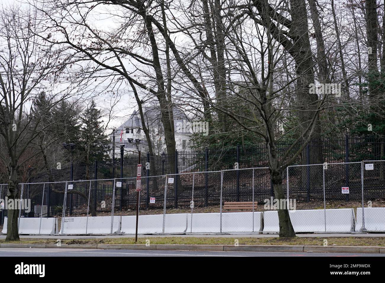 A view of the security around the Vice President's residence at the ...
