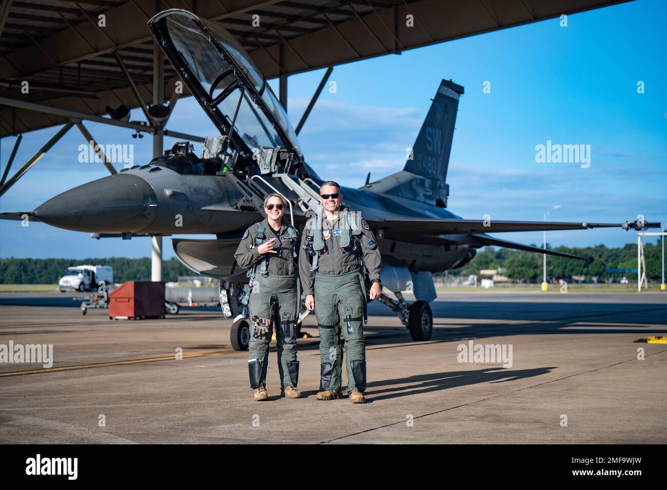 U.S. Air Force Capt. Aimee “Rebel” Fiedler (left), F-16 Viper ...