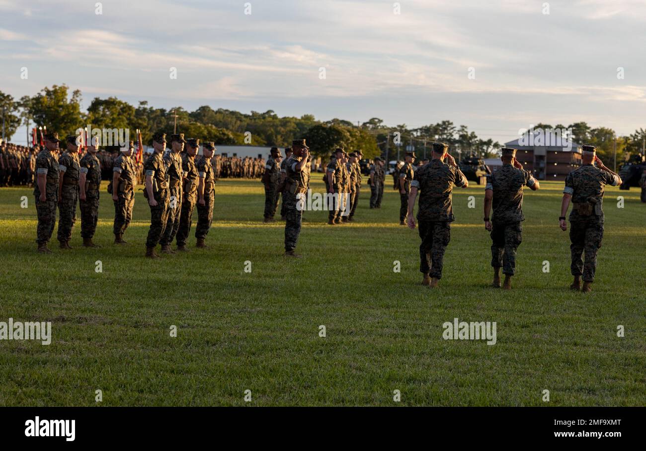 U.S. Marine Corps Maj. Gen. Francis Donovan, left, the outgoing ...
