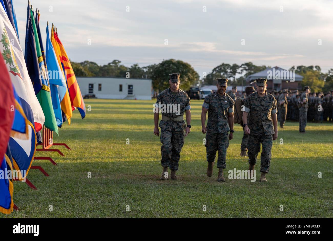 U.S. Marine Corps Maj. Gen. Francis Donovan, right, the outgoing ...