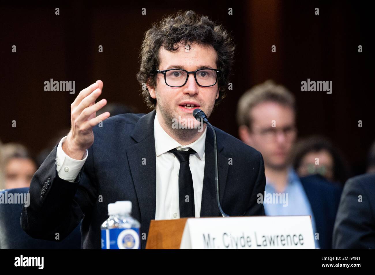 Clyde Lawrence, Singer-Songwriter, speaking at a hearing of the Senate ...
