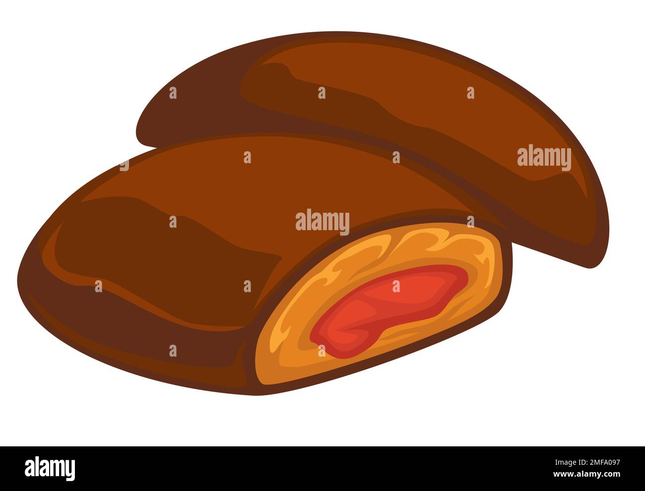 Strawberry and chocolate cookies dessert isolated dish Stock Vector ...