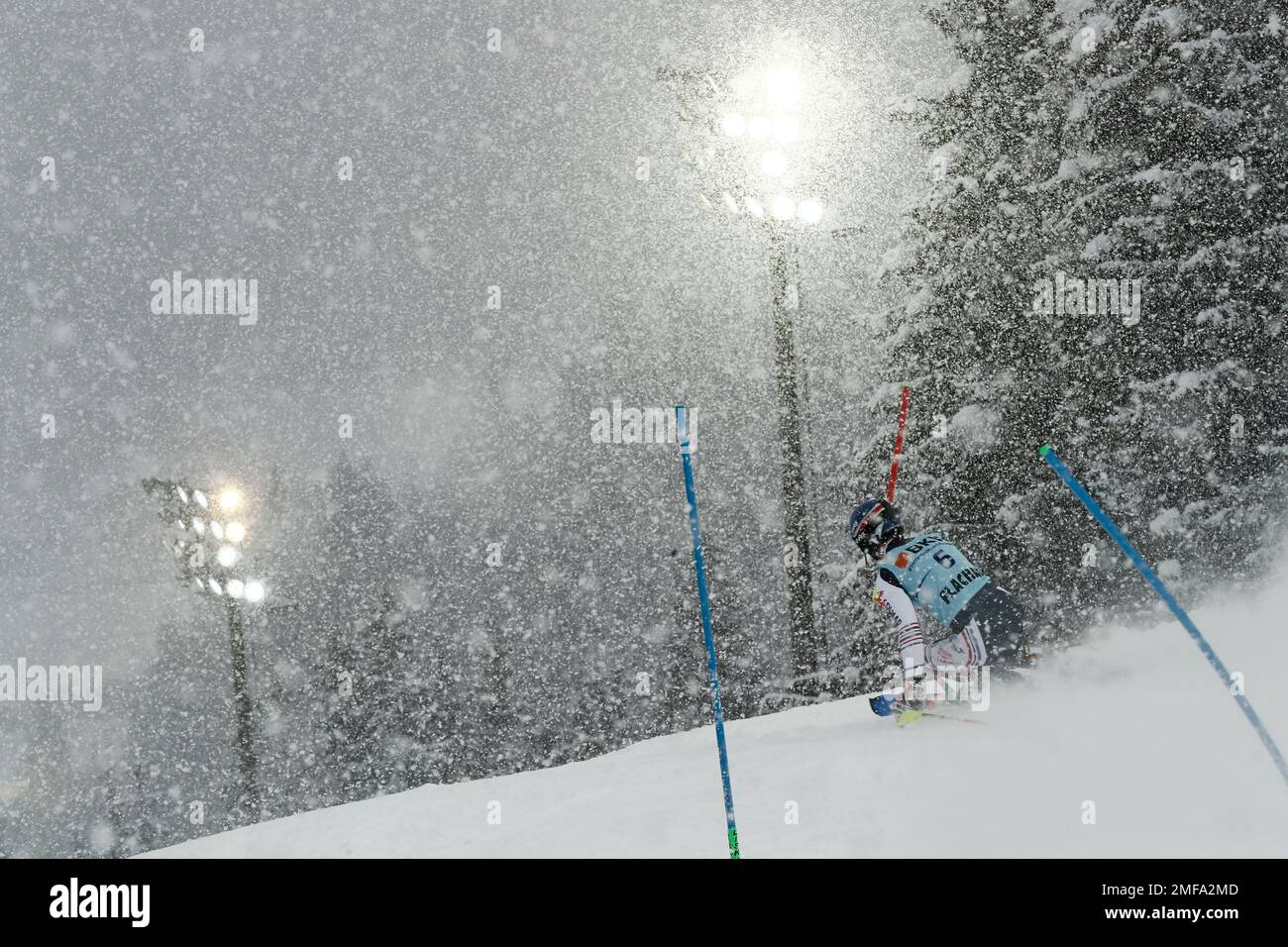 France's Clement Noel speeds down the course during the second run of ...