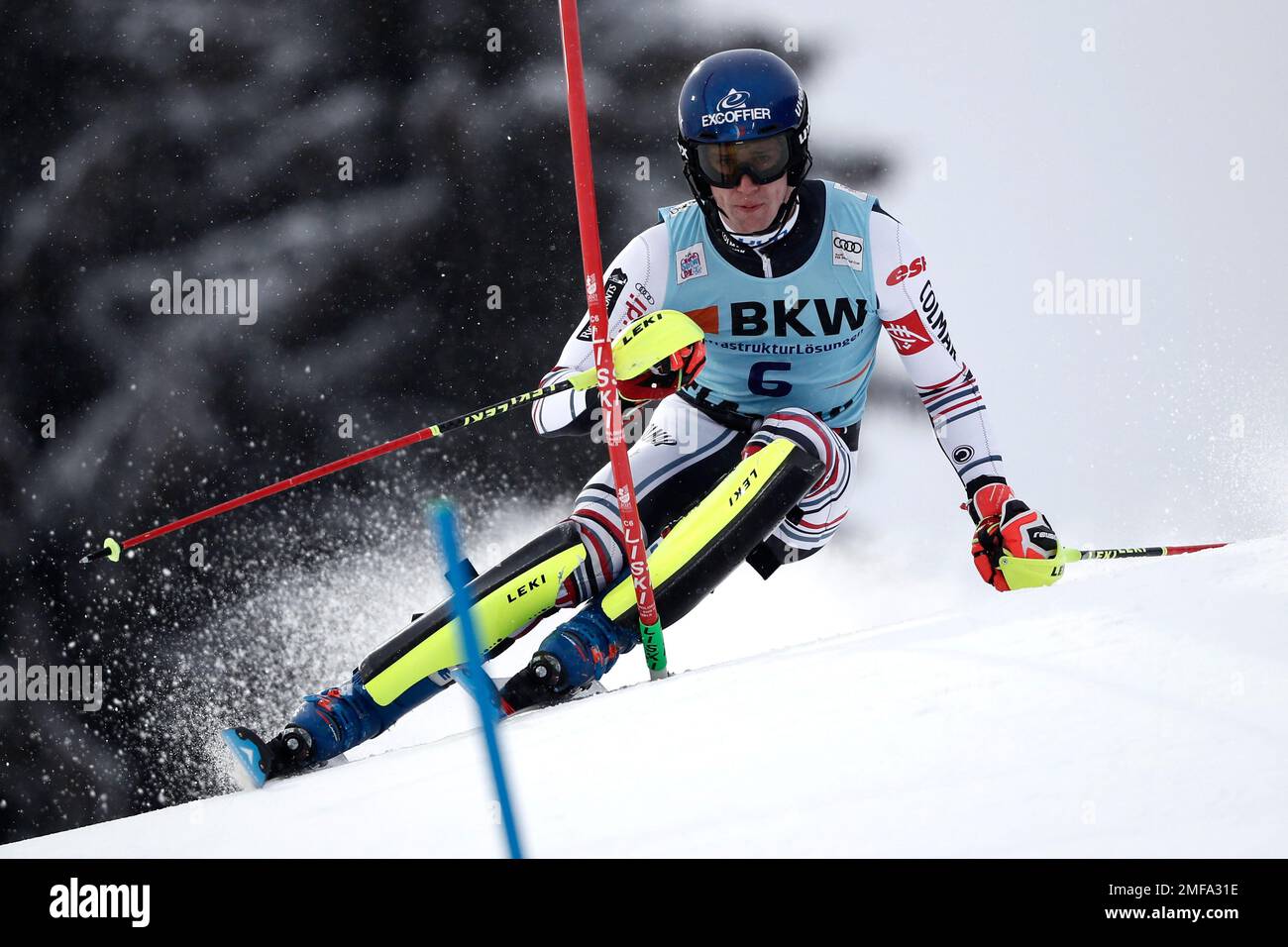 France's Clement Noel speeds down the course during an alpine ski, men ...