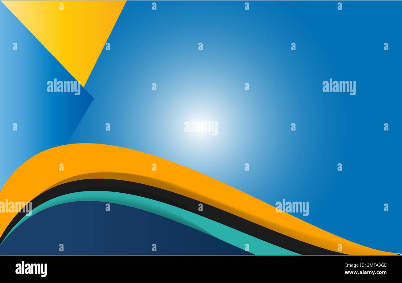 Blue luxury background with golden line decoration and curve light ...