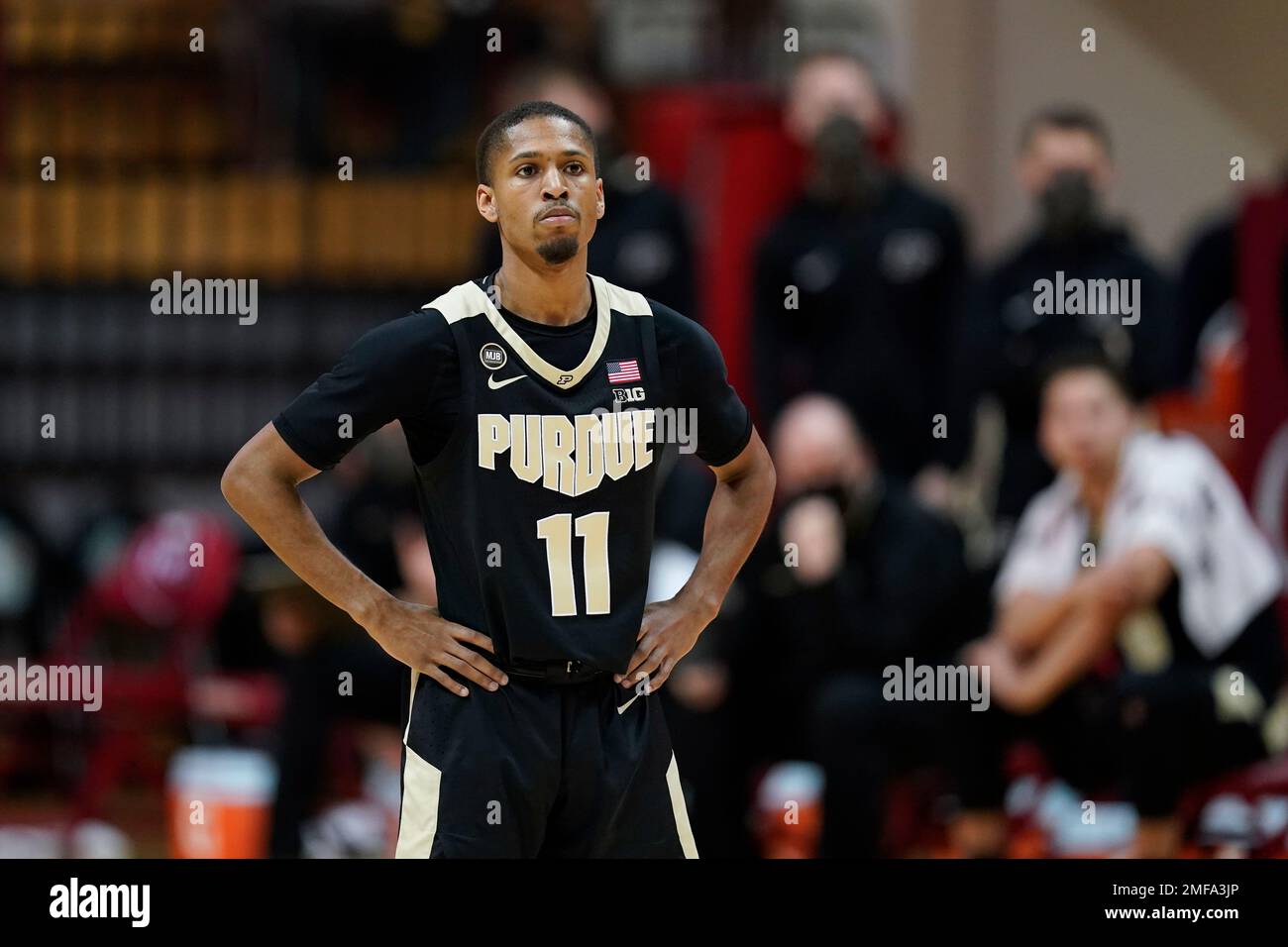 Purdue's Isaiah Thompson (11) watches during the first half of an NCAA ...