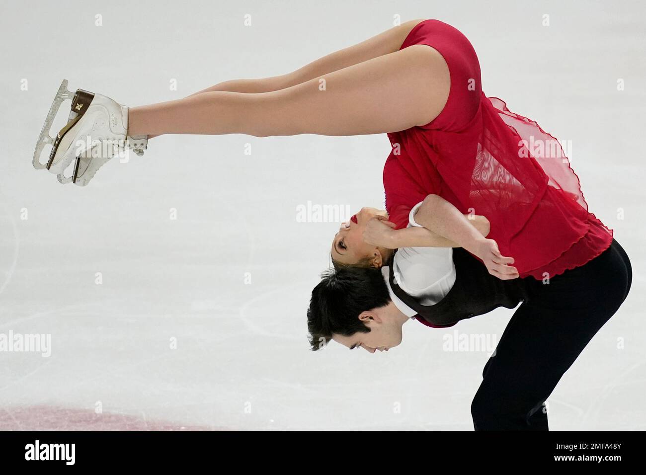 Breelie Taylor and Tyler Vollmer perform during the rhythm dance ...