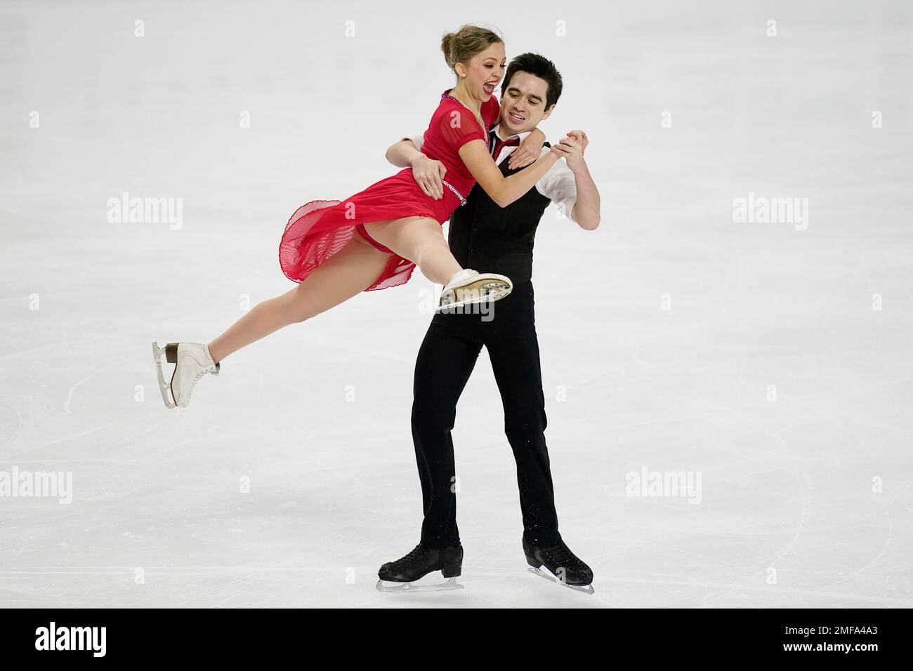 Breelie Taylor and Tyler Vollmer perform during the rhythm dance ...